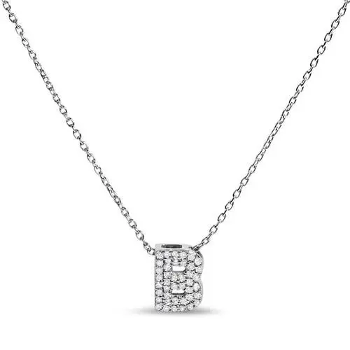HAUS OF BRILLIANCE 10k Gold Diamond Accent Initial Pendant Necklace - White | B